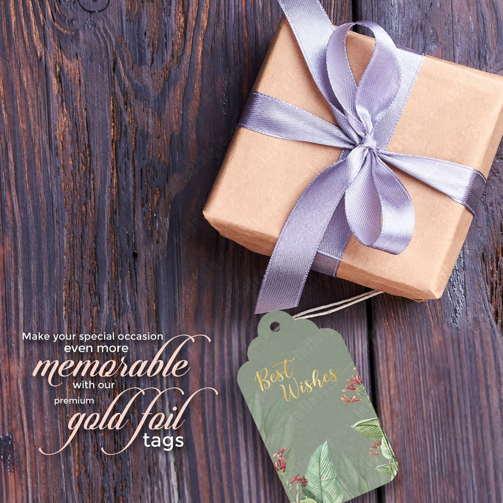 Best Wishes Tags for Gifts and Celebrations in Golden Foil. Shop ...