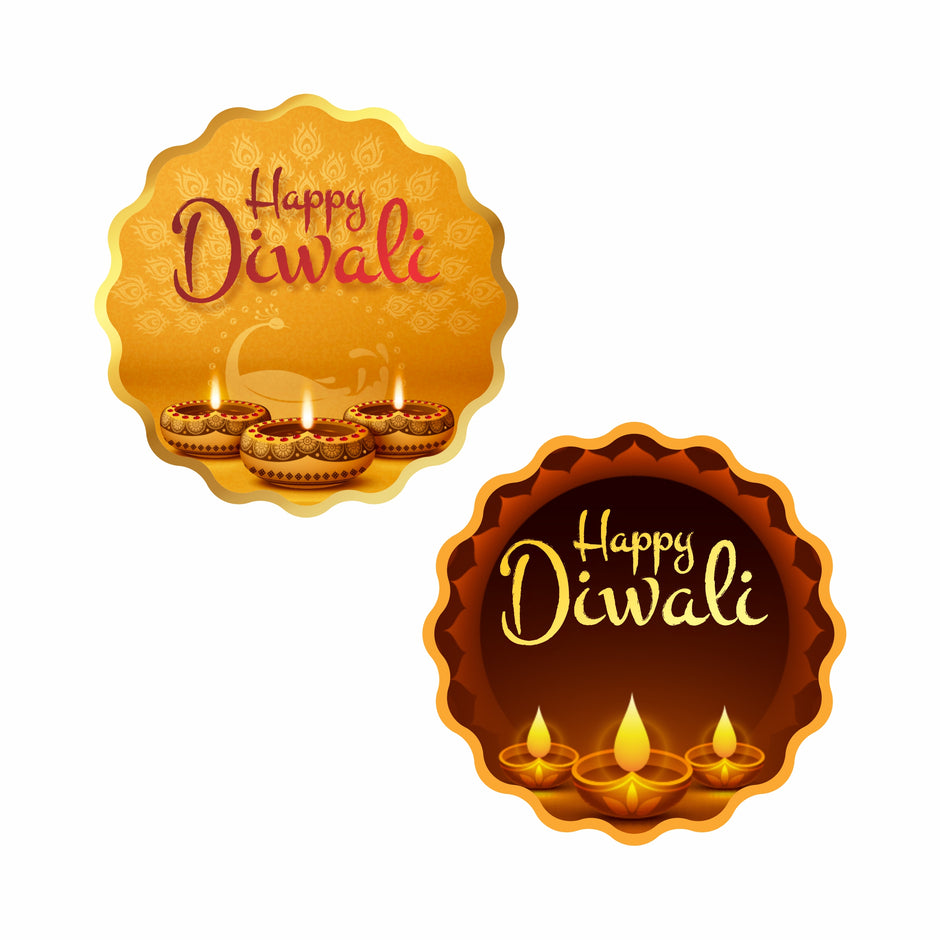 Happy Diwali Stickers for Gifts, Crafts, and Favors