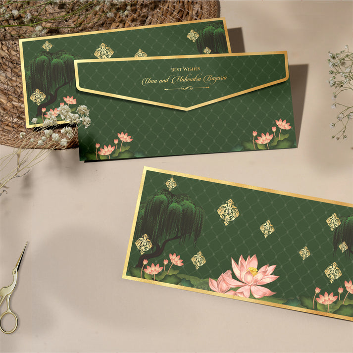 Luxury Money Envelope | Luxe Lotus Shagun Envelope