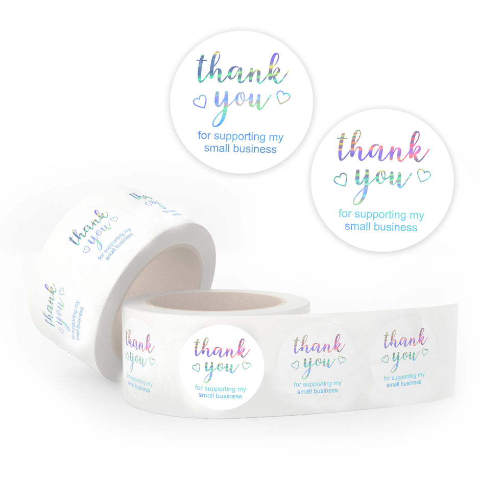 Thank You Stickers for Packaging, Business & Gifting | Sticker Rolls
