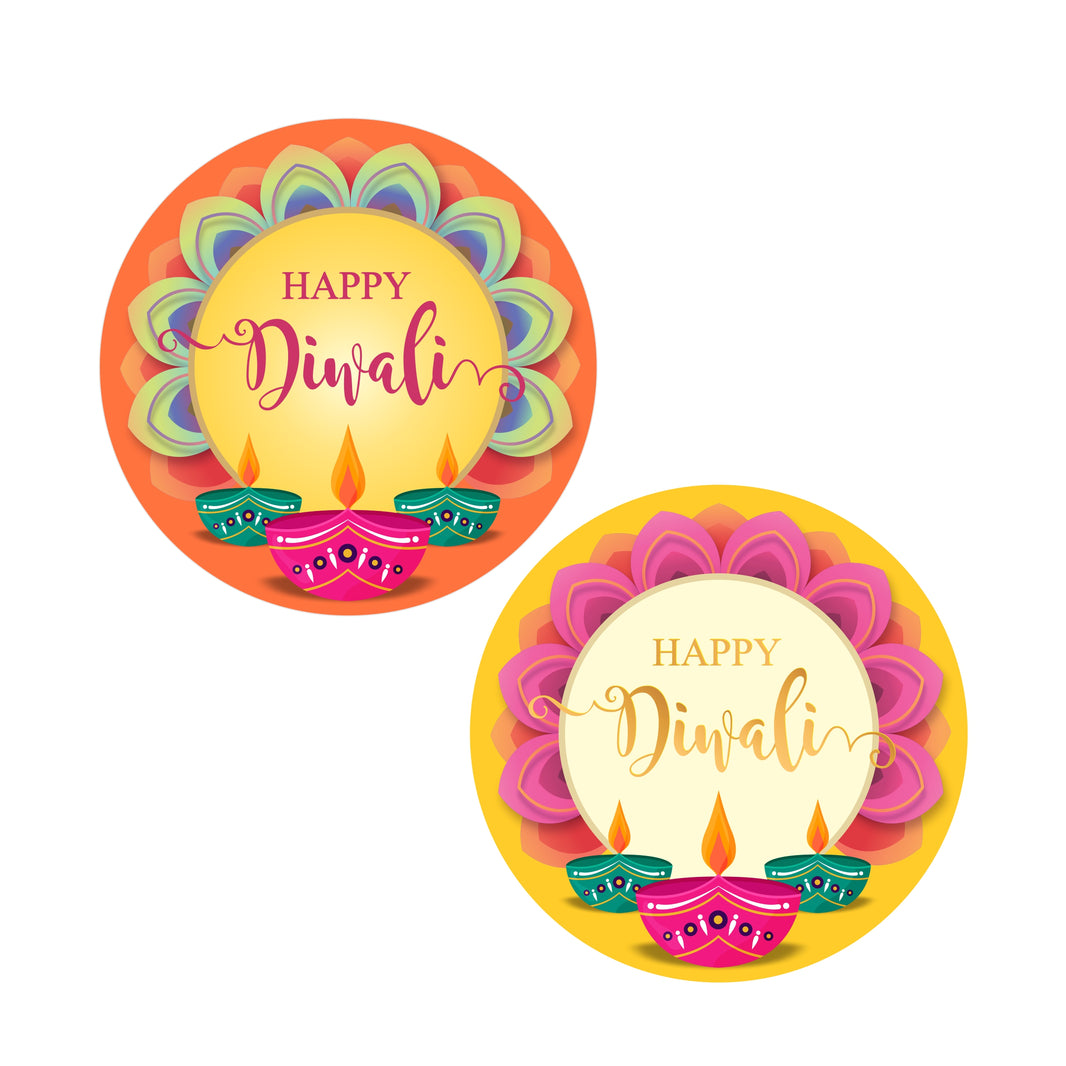 Happy Diwali Stickers for Gifts, Crafts, and Favors